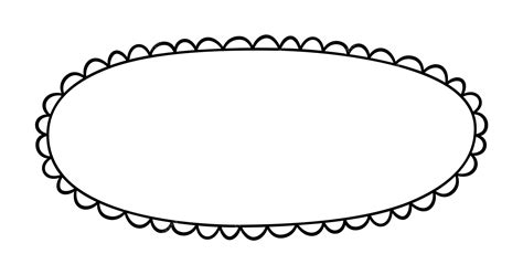 Premium Vector Doodle Circle Oval Scalloped Frame Hand Drawn Scalloped Edge Ellipse Shape