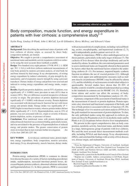 Pdf Body Composition Muscle Function And Energy Expenditure In