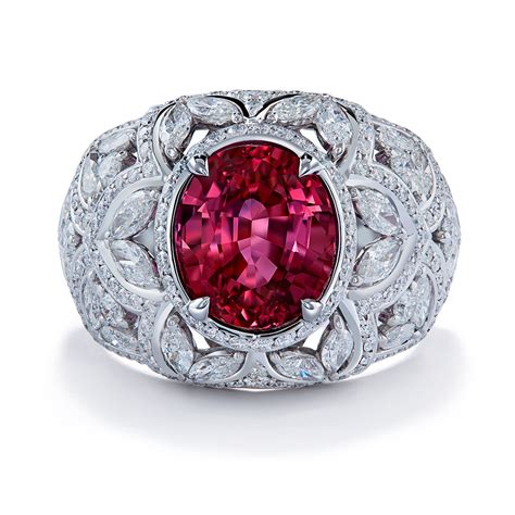 Unheated Jedi Ruby Ring With D Flawless Diamonds Set In 18k White Gold