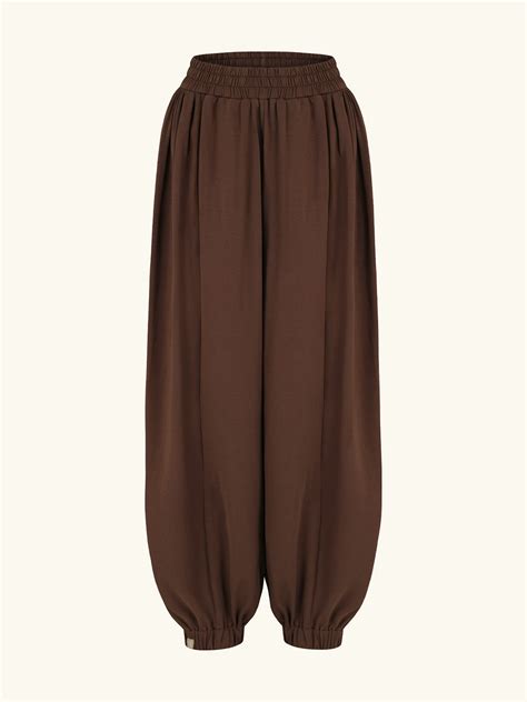 연꽃 플루이드 팬츠 브라운 Hago하고