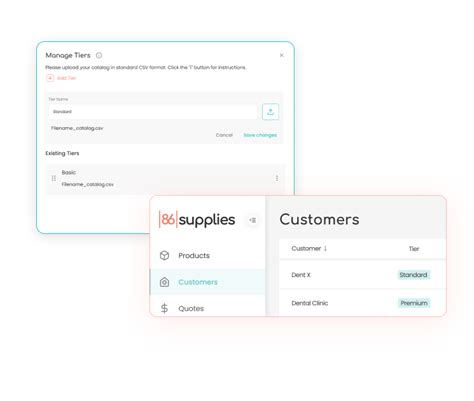 Pricing Tiers Ability To Link New Supplier Options And Matching And