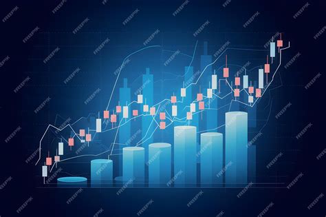 Premium Photo Stock Market Trend With Bar Chart And Candlesticks