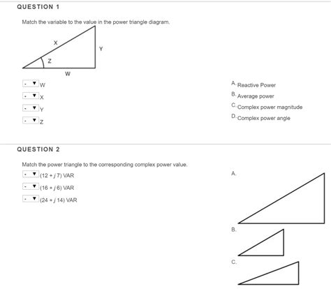 Solved Question Match The Variable To The Value In The Power