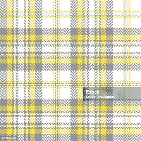회색 노란색 흰색타탄 격자 무늬 플란넬 셔츠 스커트 또는 기타 현대적인 가을 겨울 패션 섬유 프린트를 위한 매끄러운 헤링본 텍스처 체크 격자 무늬 0명에 대한 스톡 벡터