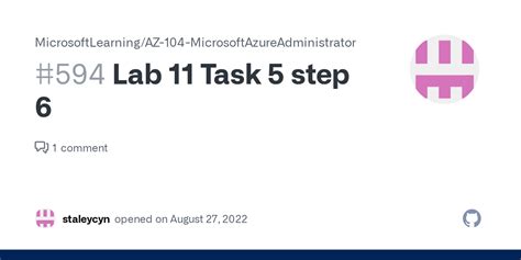 Lab Task Step Issue MicrosoftLearning AZ MicrosoftAzureAdministrator GitHub