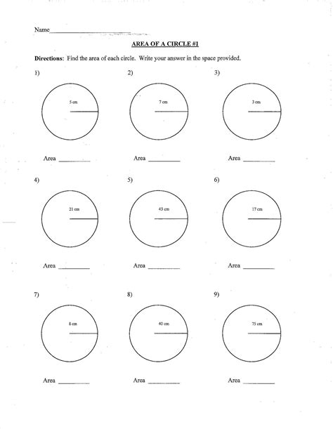 Area And Circumference Of A Circle Word Problems Worksheet Answers Grade 5 Math Worksheets Pdf
