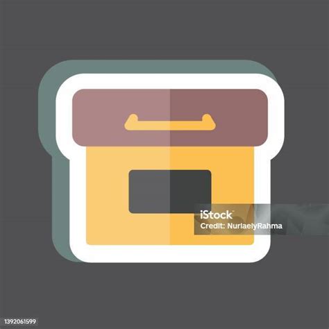 스티커 아카이브 웹 인터페이스 기호에 적합합니다 편집 가능한 간단한 디자인 디자인 템플릿 벡터 간단한 기호 그림 3차원 형태에 대한 스톡 벡터 아트 및 기타 이미지 Istock