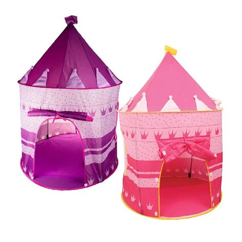 Play Tent Pop Up Princess Castle Tents Pink And Purple Set Of 2