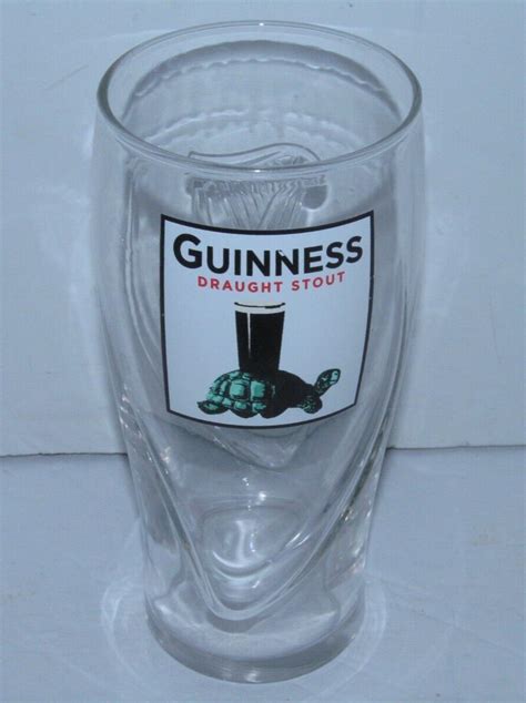 Guinness Draught Stout 3 D Harp Turtle Logo Pint Beer Glass 4622849597