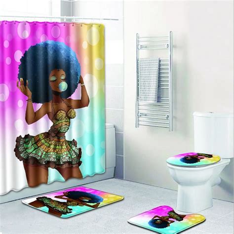Sexy Skirt Girl Bathroom Curtain Waterproof Fabric African Women Shower