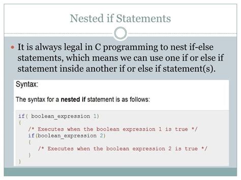 Selection Statements In C Programming Ppt