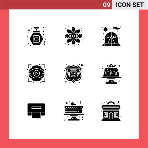9 Universal Solid Glyph Signs Symbols Of Bakery Robot Database Chair Internet Bot View Editable