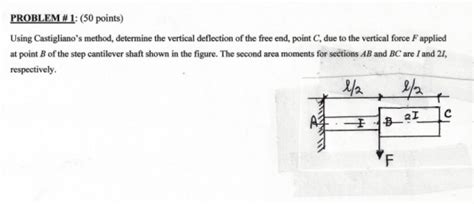 problem 1 50 points using castigliano s method determine the