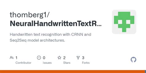 GitHub Thomberg NeuralHandwrittenTextRecognition Handwritten Text Recognition With CRNN And