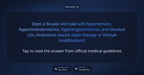 Does A 34 Year Old Male With Hypertension Hypercholesterolemia