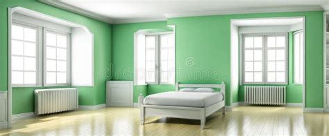 Photorealistic Empty Room Horizontal Anamorphic Display For Background Stock Illustration