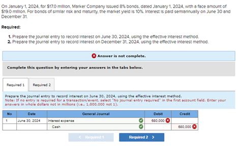 Solved On January 1 2024 For 17 0 Million Marker Company Chegg Com