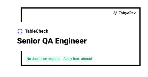 Senior Qa Engineer Tablecheck Tokyodev