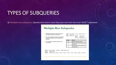 sub queries ppt