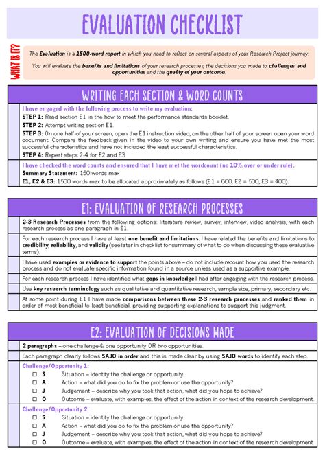 Evaluation Checklist Report Evaluation Checklist Writing Each