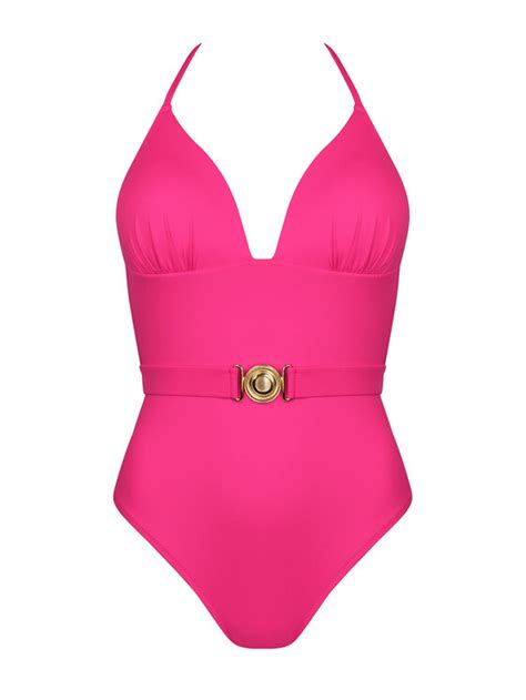 Miss Lou Strój kąpielowy ML034 Różowy Modivo pl