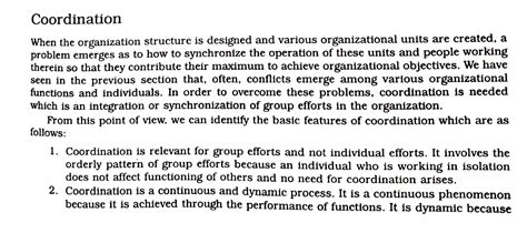 Coordination Management Notes Coordination When The Organization Structure Is Designed And