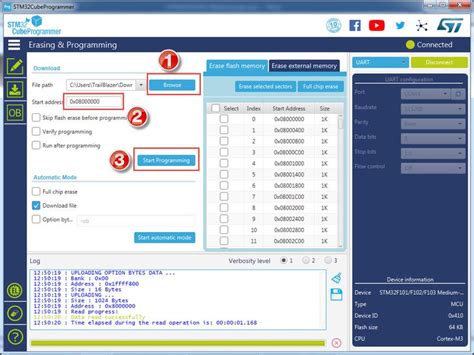 How To Upload Stm32f103c8t6 Usb Bootloader Program Stm32 Blue Pill Via