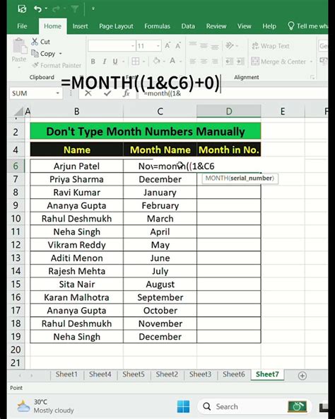 Dont Type Month Numbers Manually Sscomputereducation Excel Msoffice