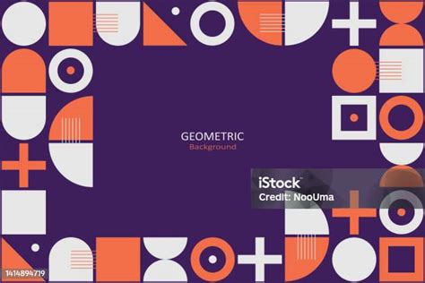 추상적인 평면 기하학적 배경 원 사각형 및 삼각형의 간단한 모양을 가진 템플릿 디자인 방문 페이지 디자인 0명에 대한 스톡 벡터 아트 및 기타 이미지 Istock