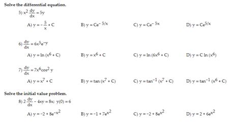 Solved Solve The Differential Equation X 2 Dy Dx 5y Y