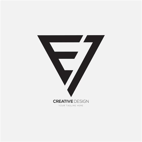 premium vector letter ev or e7 triangle creative modern shapes