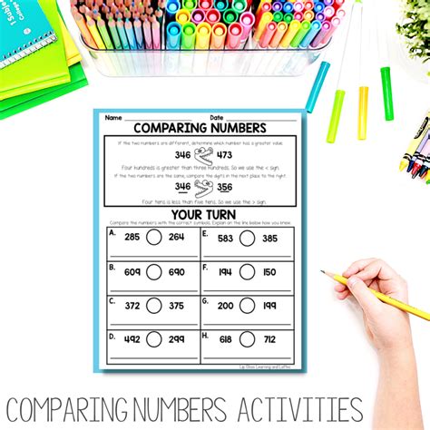Comparing 3 Digit Numbers Lip Gloss Learning And Lattes