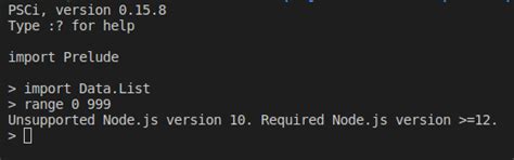 repl unsupported node js version 10 required node js version 12