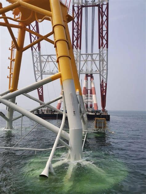 海王星顺利完成大连庄河海域全部四桩负压筒风机基础海上安装施工