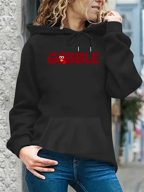 Letter Graphic Casual Pullover Hooded Sweatshirt Long Sleeve Temu Denmark