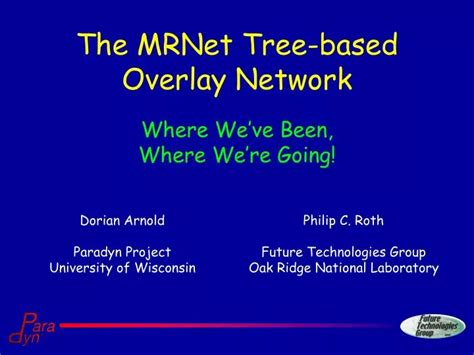 Ppt The Mrnet Tree Based Overlay Network Powerpoint Presentation