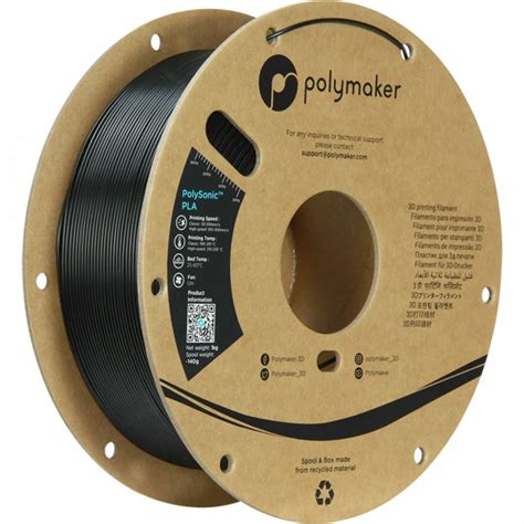 Filament Polymaker Polysonic Pla Black 3dinbox