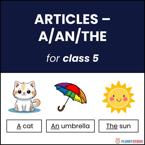 Articles For Class 6 Rules Examples And Worksheets For Practice