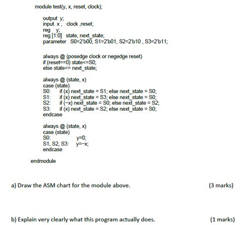 module testſy x reset clock output y input x Chegg com