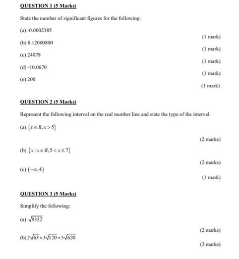 Solved Question 1 5 Marks State The Number Of Significant