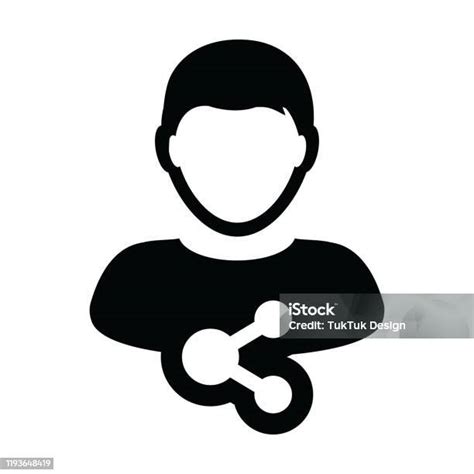 소셜 공유 아이콘 벡터 남성 프로필 아바타 기호와 네트워크 기호 에 문말 그림 Communications Director에 대한