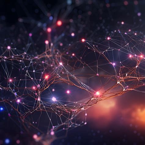 Premium Photo A Network With Lights On It