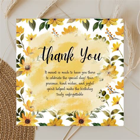 Birthday Thank You Card Editable Template Fun And Heartfelt