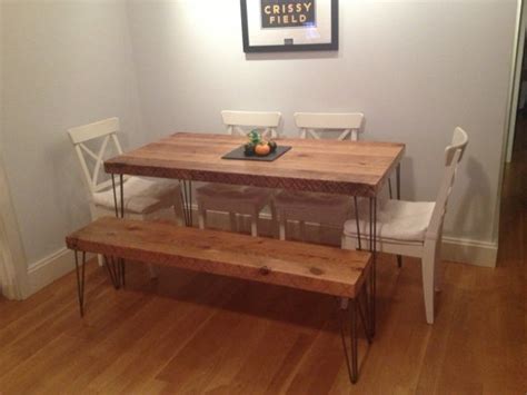 Reclaimed Dining Table Bench Combination Made From Salvaged Barn Wood