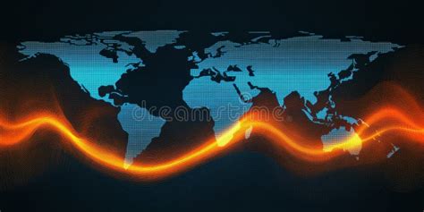 Global Network Connections Abstract Visualization Of Data Flow And Technology Across Continents