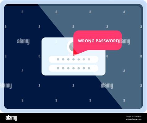 System Wrong Password Icon Cartoon Vector Error Hardware Code Steal Alert System Wrong