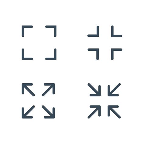 Full Screen And Exit Full Screen Icon Set Stock Illustration 63195130