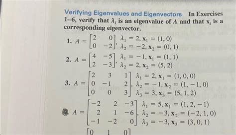 Solved Verifying Eigenvalues And Eigenvectors In Exercises