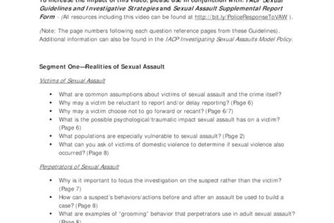 Iacp Bringing Sexual Assault Offenders To Justice Roll Call Training