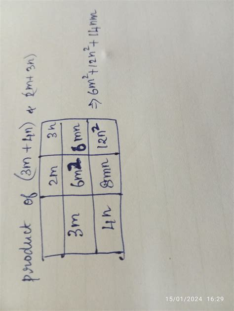 Find The Product 3m 4n And 2m 3n